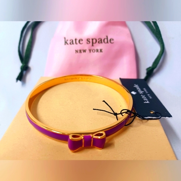 kate spade | Jewelry | Kate Spade Take A Bow Bangle Nwt Purple Enamel ...